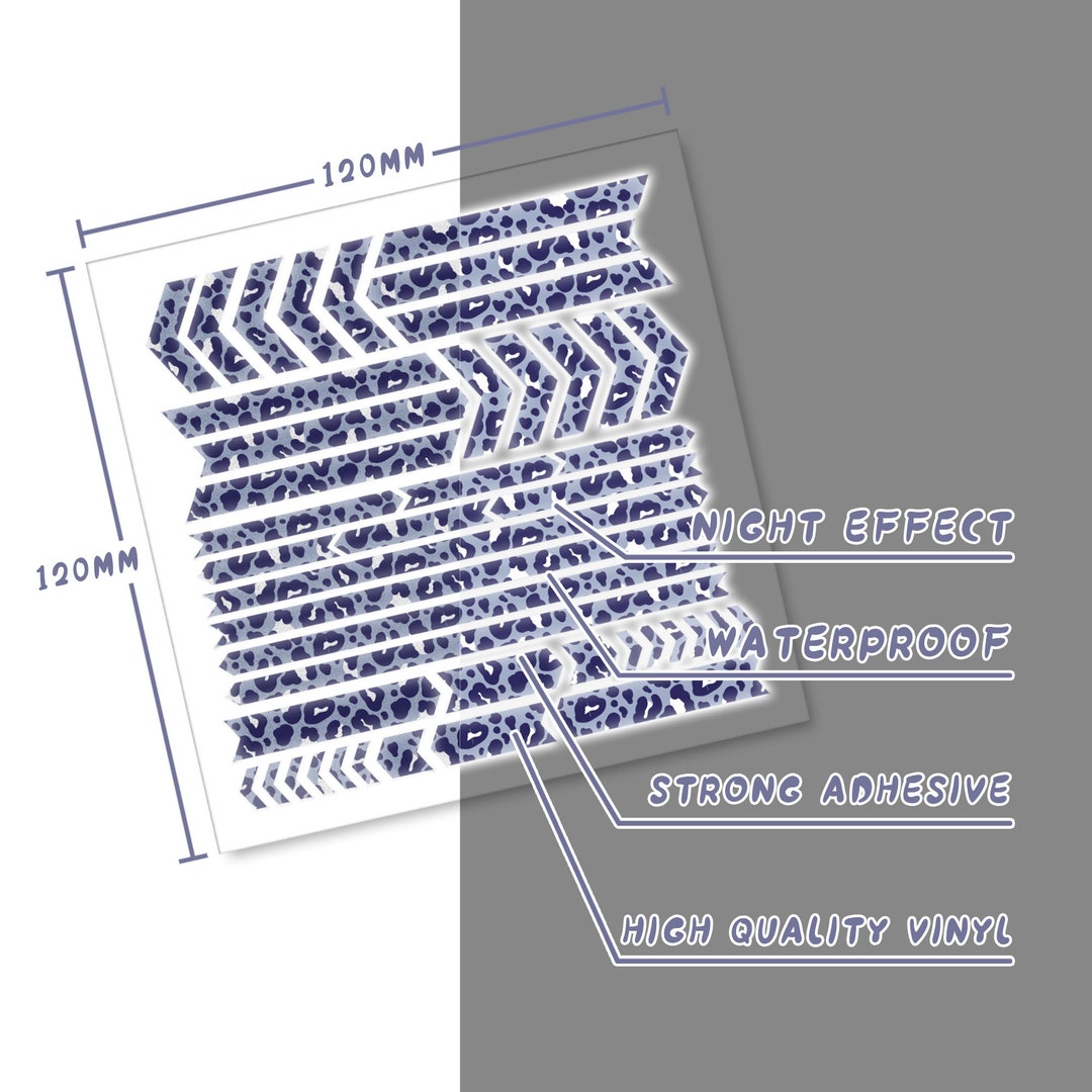 Reflective Safety Sticker Vinyl Decals Ski Snowboard Helmet Bicycle ...