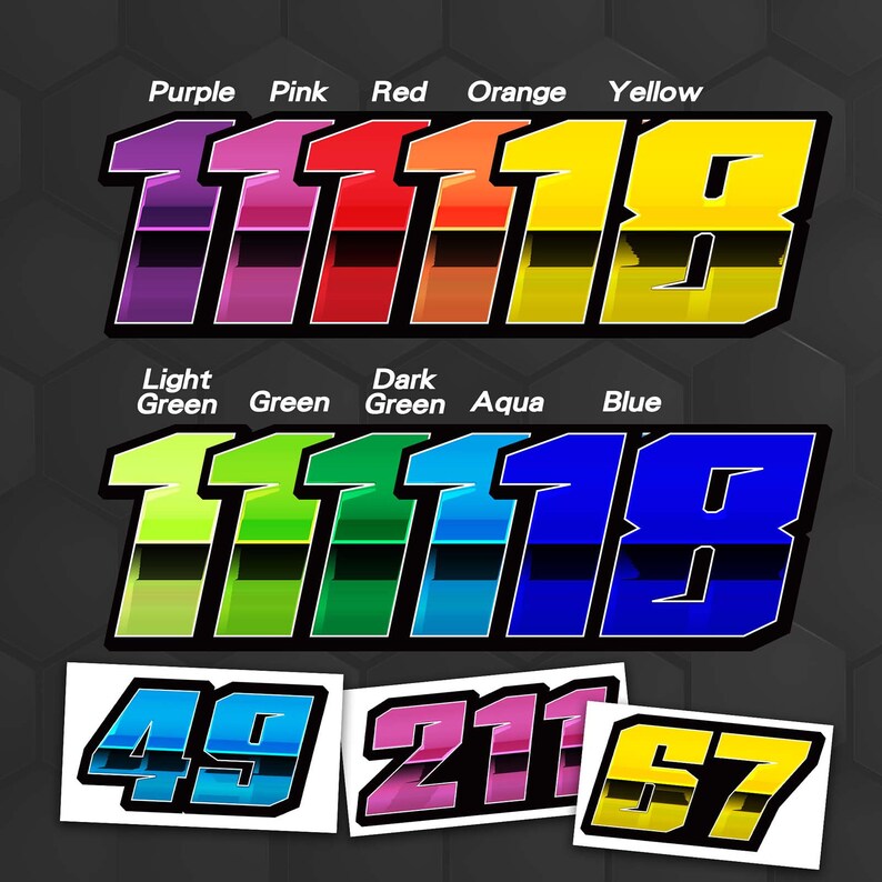 Custom Racing Number Decals - Track Day Dirt Bike Stickers (1 Piece) - Etsy