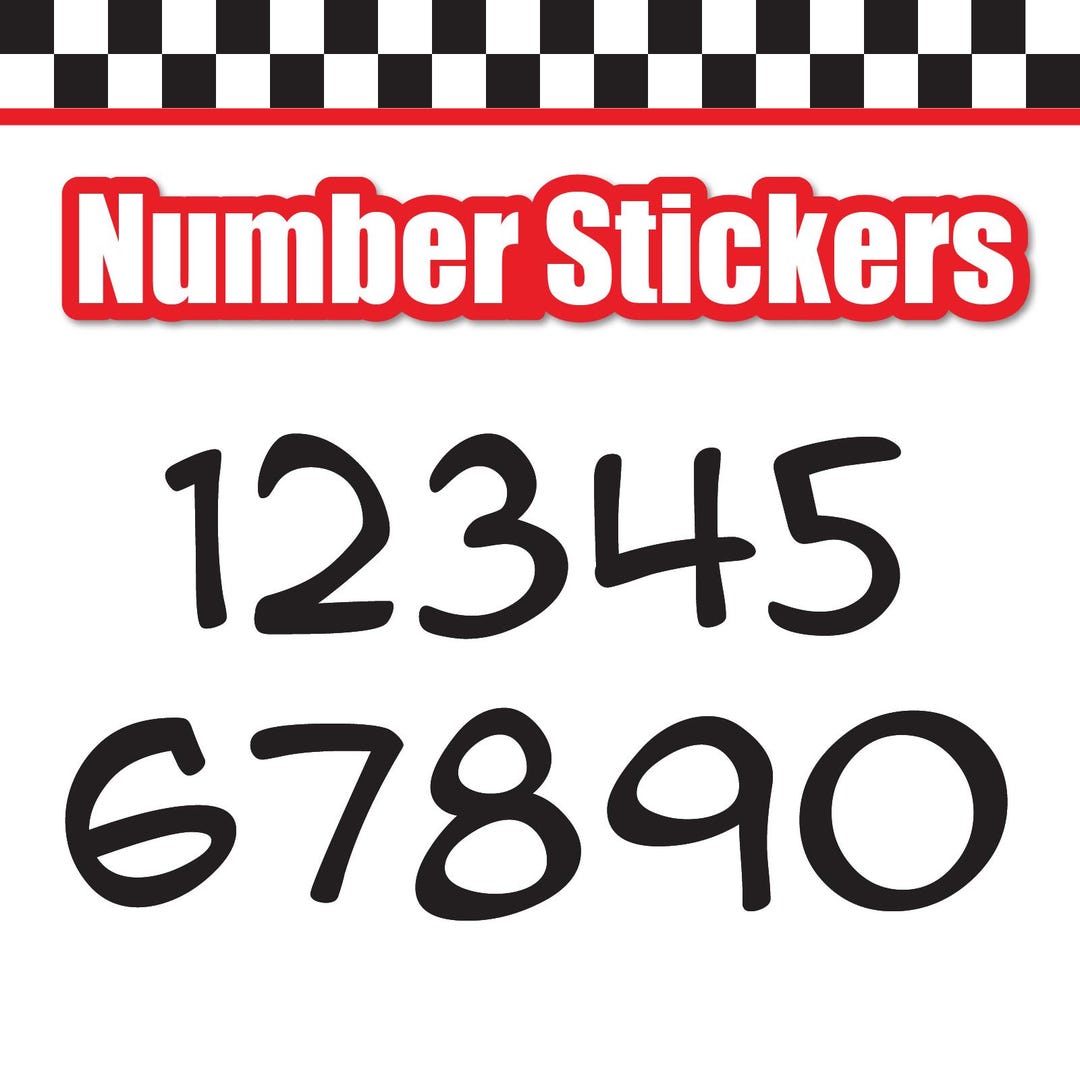 Single Number Decal Sticker Individual Numbers Color Solid Door Mailbox ...