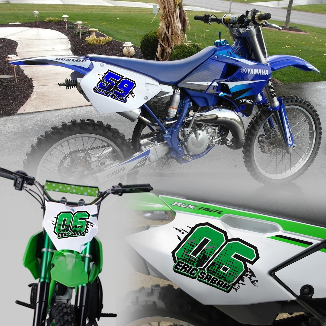 3 Pieces Custom Racing Motocross Dirt Bike Number Decals Vinyl Stickers ...
