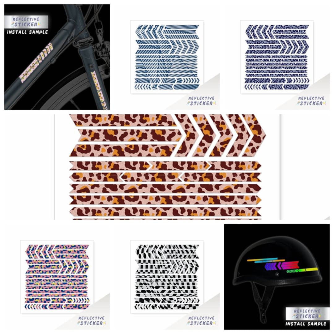 Reflective Safety Sticker Vinyl Decals Ski Snowboard Helmet Bicycle ...