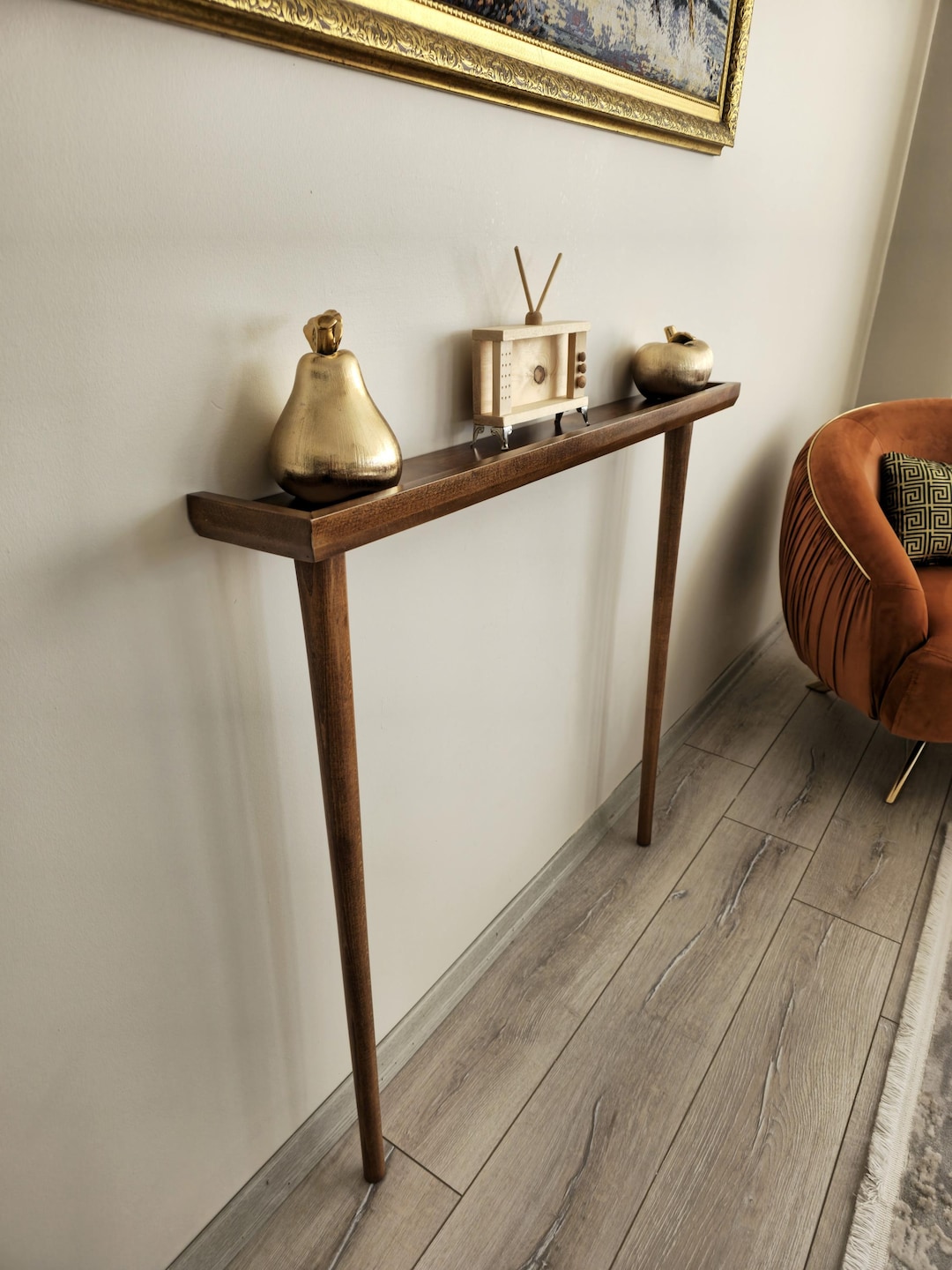 Narrow Wood Console Table for Entryway, Custom Size Console Table ...
