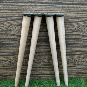 Set of 4 Mid Century Wooden Furniture Legs - Customizable Sizes ...