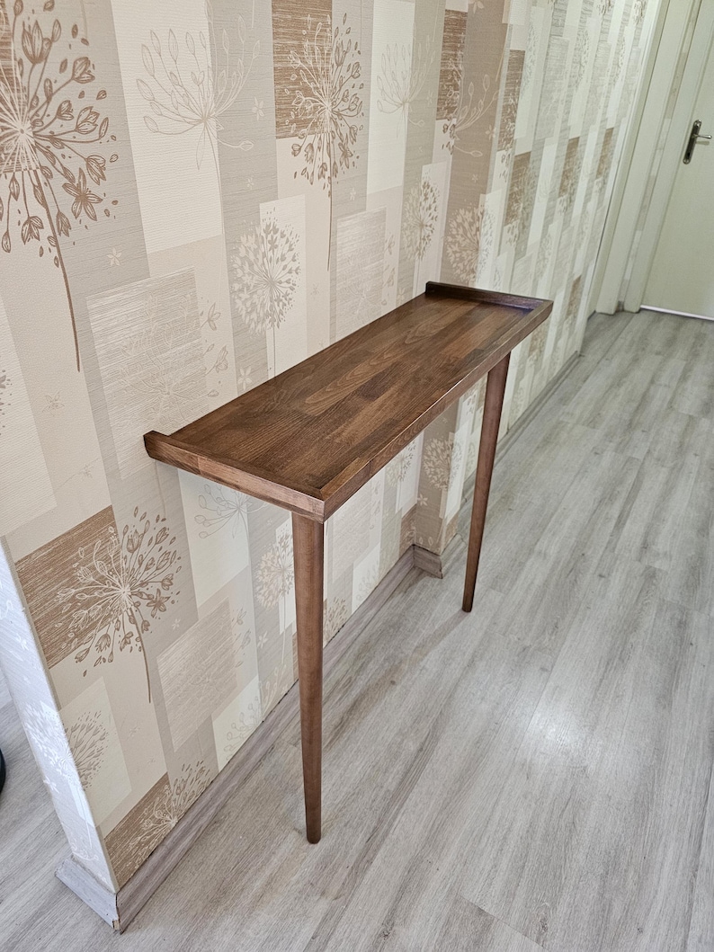 Wooden Narrow Console Table; Skinny Entryway Table, Wall Mounted Slim ...