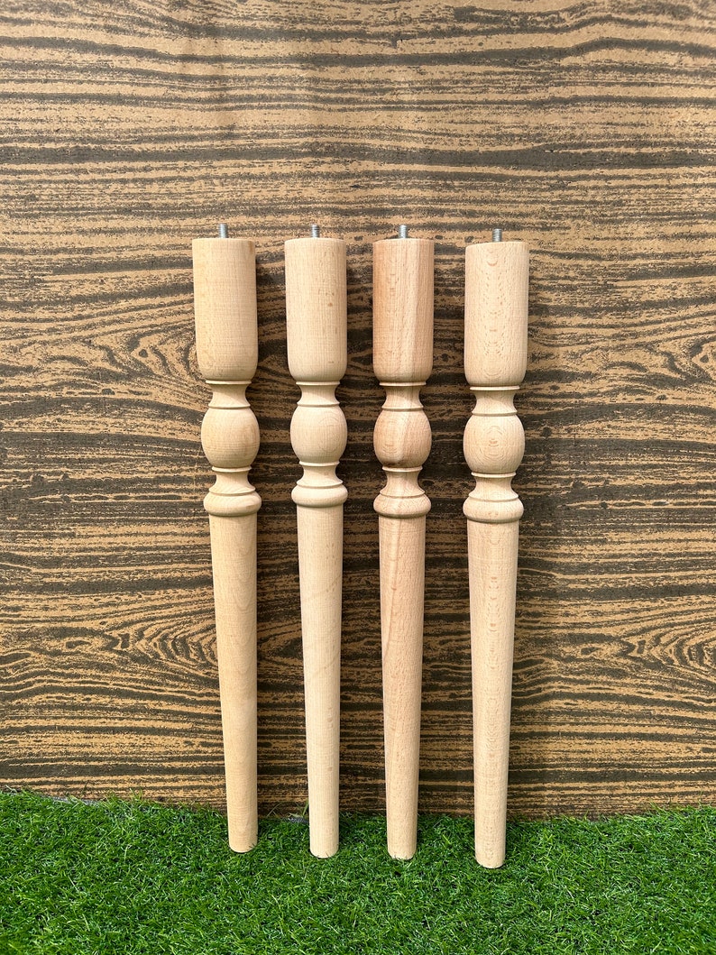 Handcrafted Beech Wood Turned Table Legs: Furniture DIY - Etsy