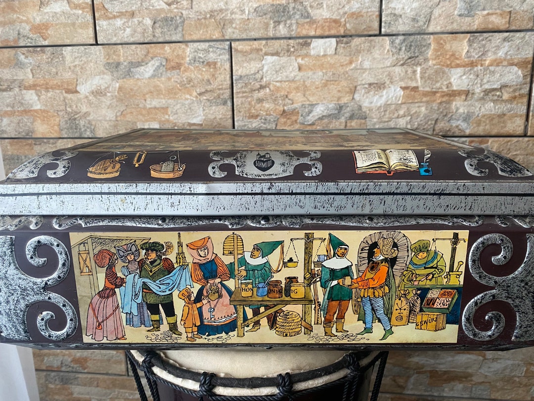 Old Large Tin Gingerbread Container 1991rok E.OTTO SCHMIDT From ...