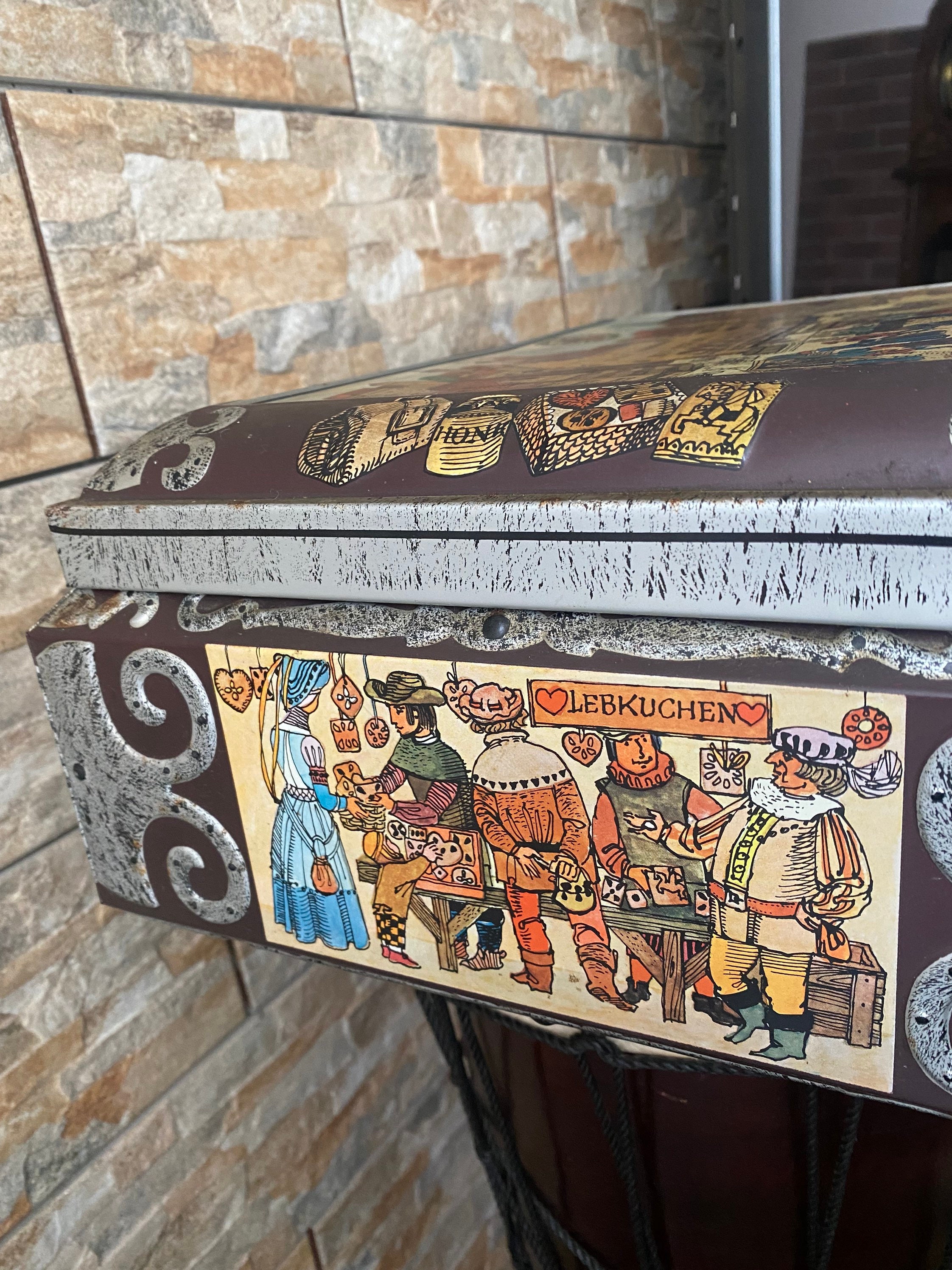 Old Large Tin Gingerbread Container 1991rok E.OTTO SCHMIDT From ...