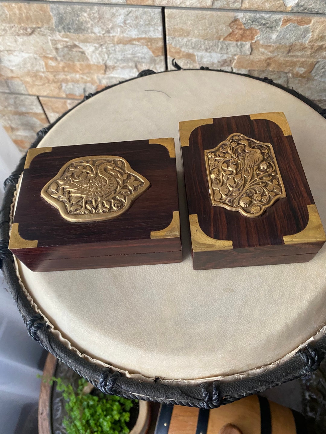 Exotic Wood Caskets Finished With Brass Set of 2 Pcs - Etsy