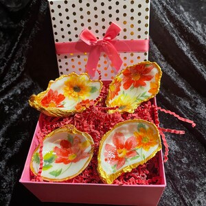 Oyster Shell Gift Box Set Shell Ring Dish, Jewelry Holder, Trinket Bowl ...