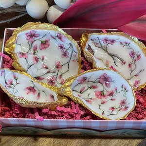 Oyster Shell Gift Box Set Shell Ring Dish, Jewelry Holder, Trinket Bowl ...