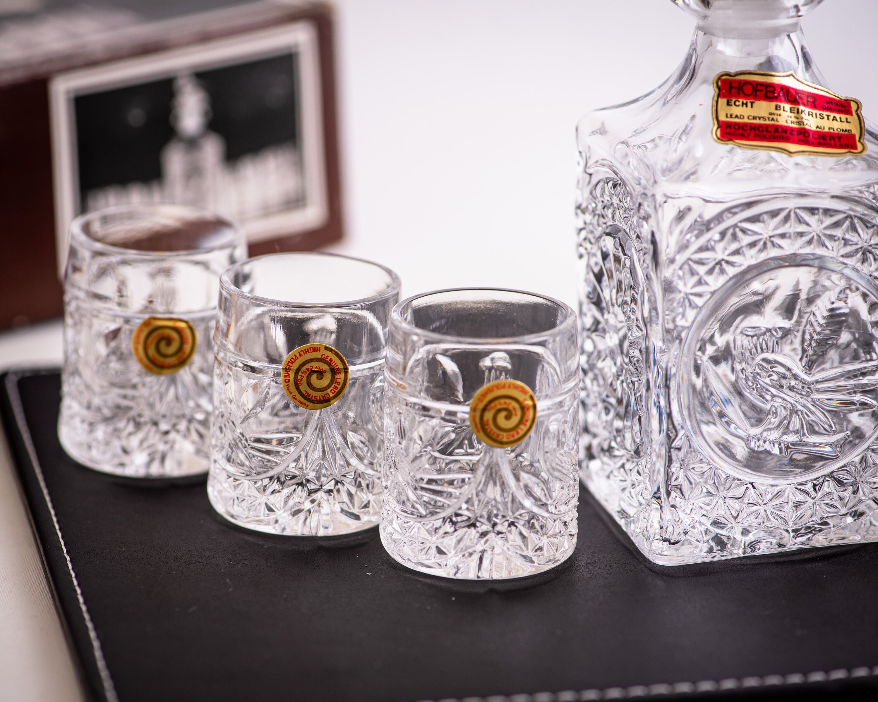Vintage Hofbauer Lead Crystal Whisky Set, the Byrdes Collection (boxed ...