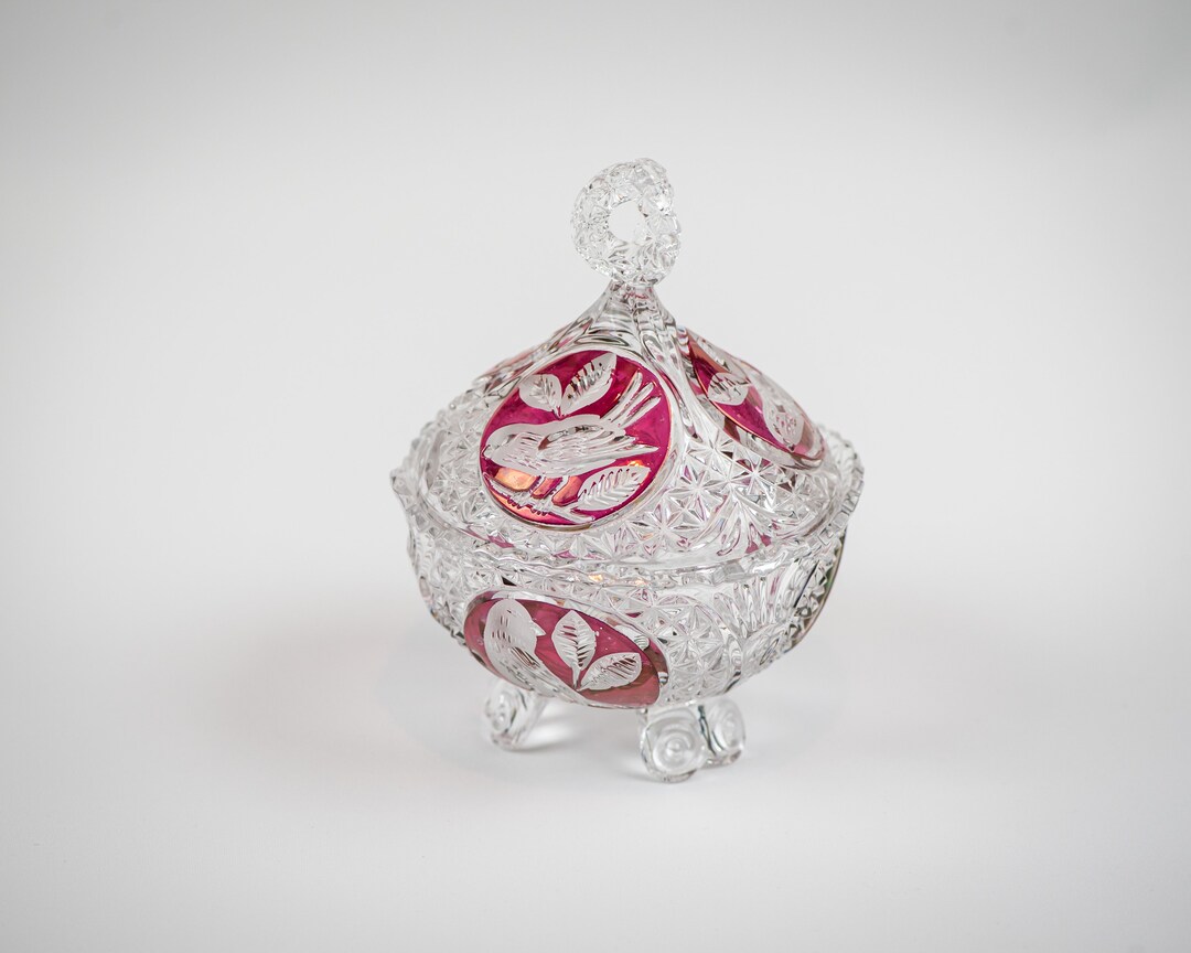 Vintage Karl Hofbauer Ruby Byrdes Collection Crystal Candy Dish - Etsy