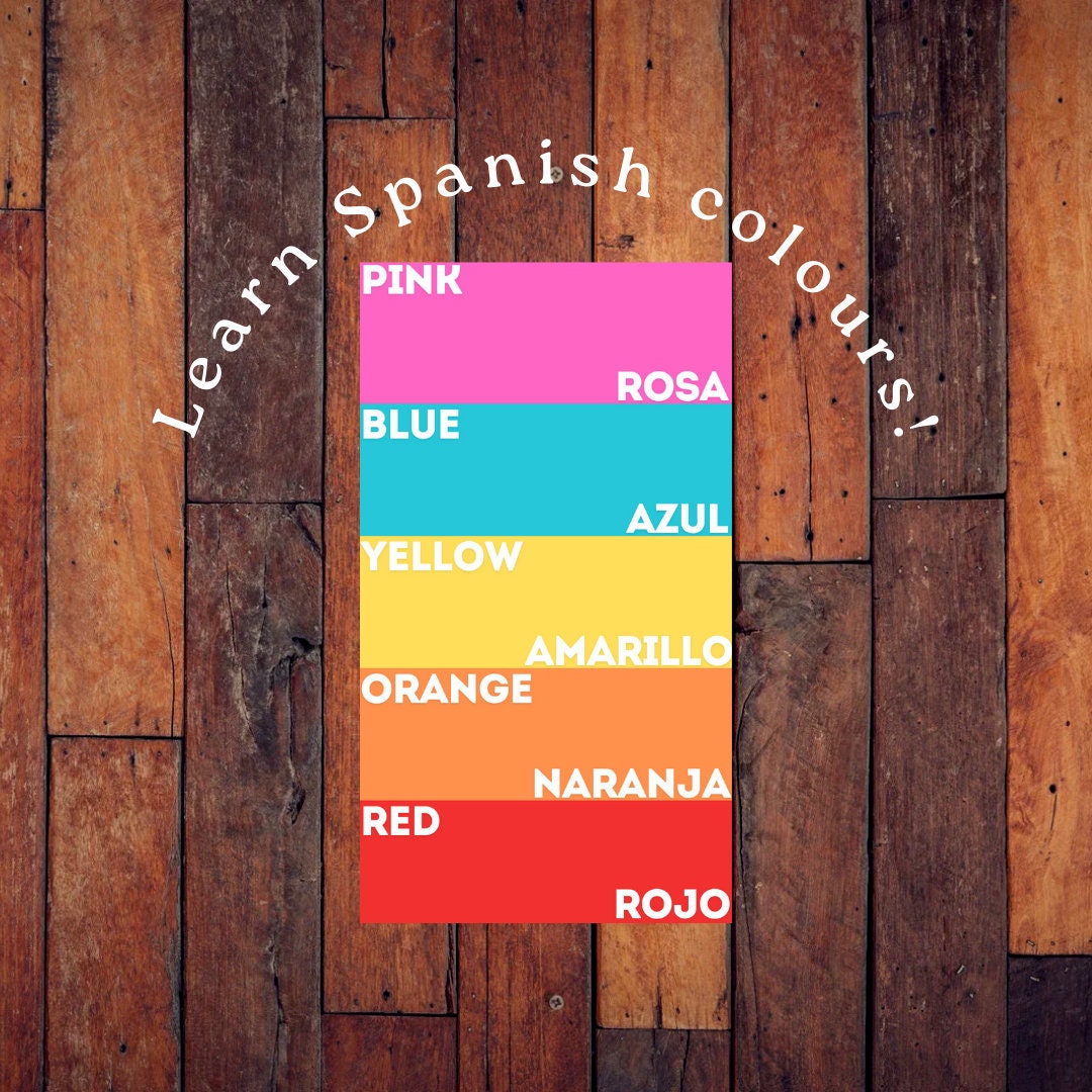 Basic Spanish Colours Learn Colours in Spanish Aprender Los Colores En ...