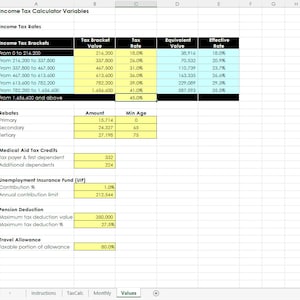 Income Tax Excel Template/calculator | Accounting Template - Etsy