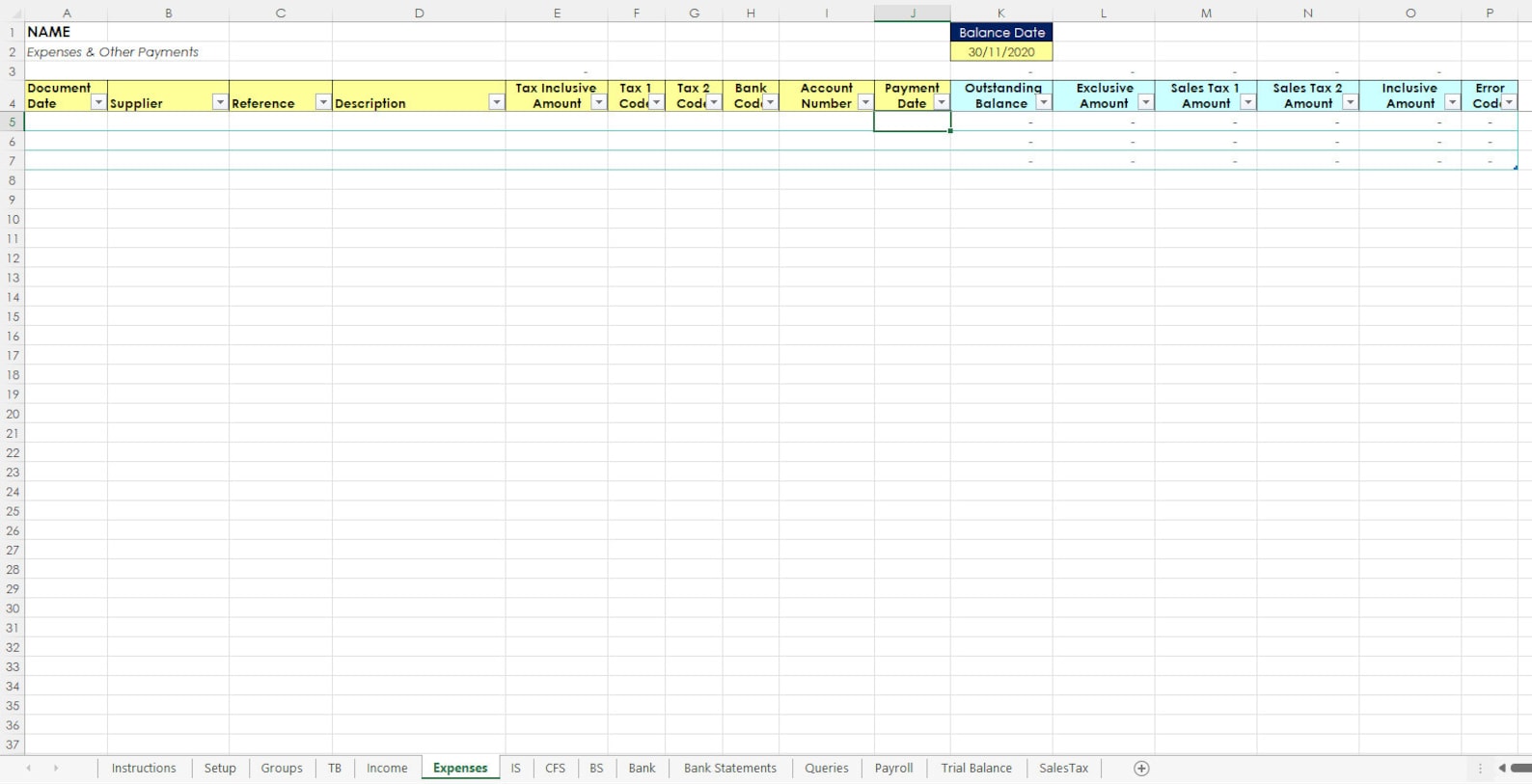 Year End Accounts Template Designed for Small Businesses | Accounting ...