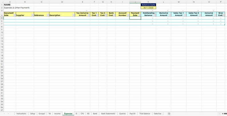 Year End Accounts Template Designed for Small Businesses | Accounting ...