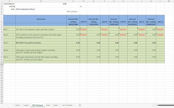 VAT Excel Template/calculator - Etsy
