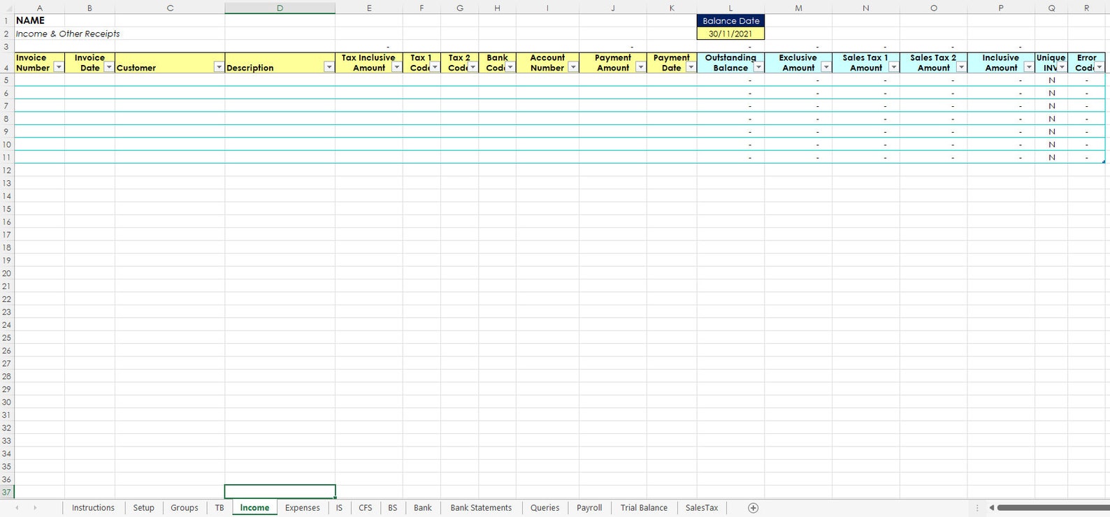 Year End Accounts Template Designed for Small Businesses | Accounting ...