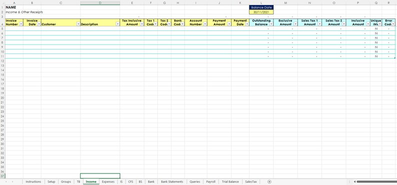 Year End Accounts Template Designed for Small Businesses | Accounting ...