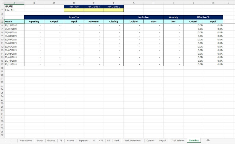 Year End Accounts Template Designed for Small Businesses | Accounting ...