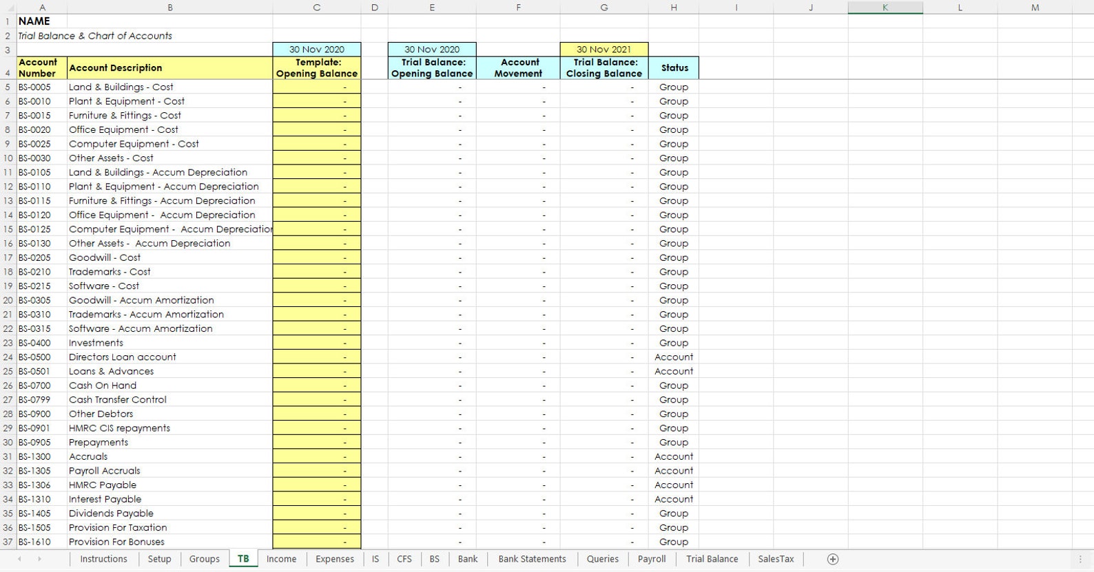 Year End Accounts Template Designed for Small Businesses | Accounting ...