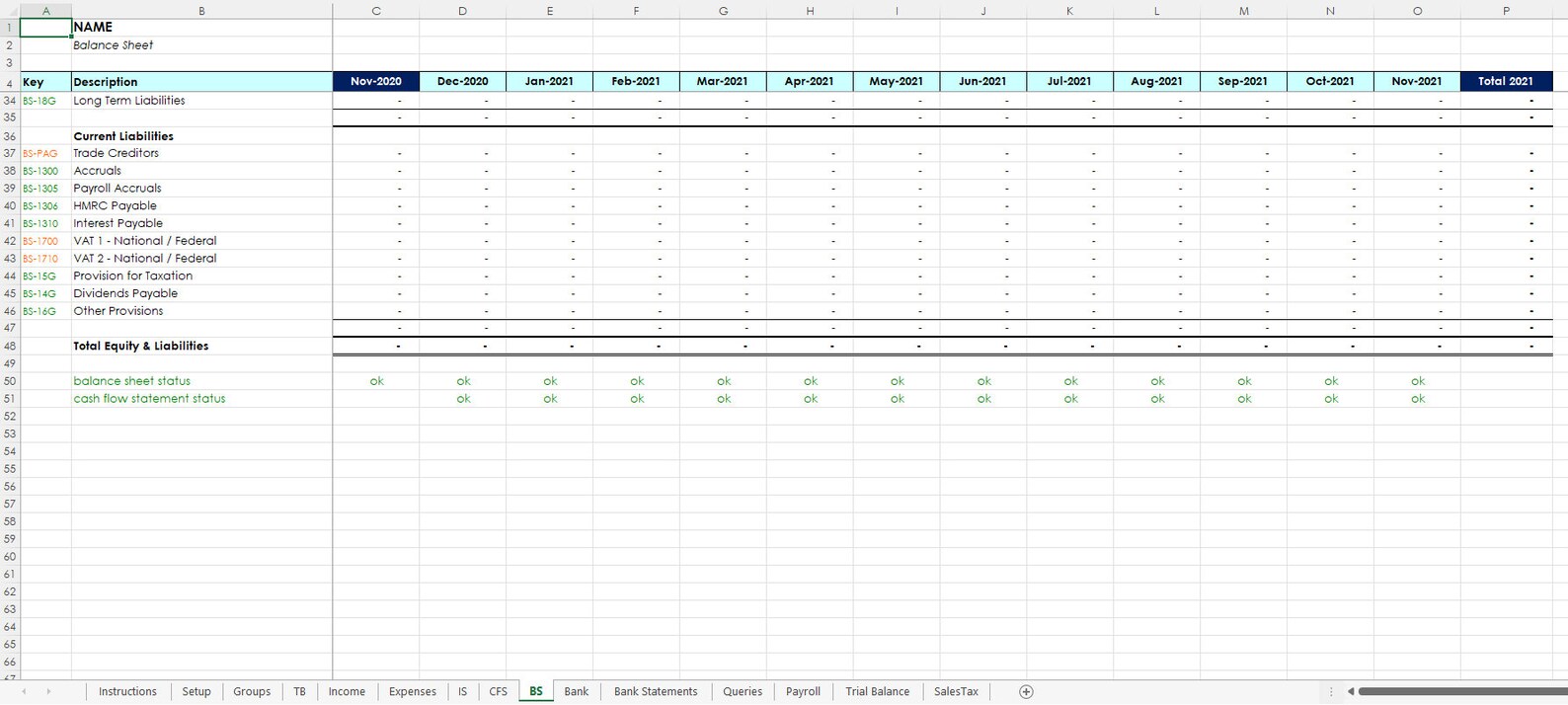 Year End Accounts Template Designed for Small Businesses | Accounting ...