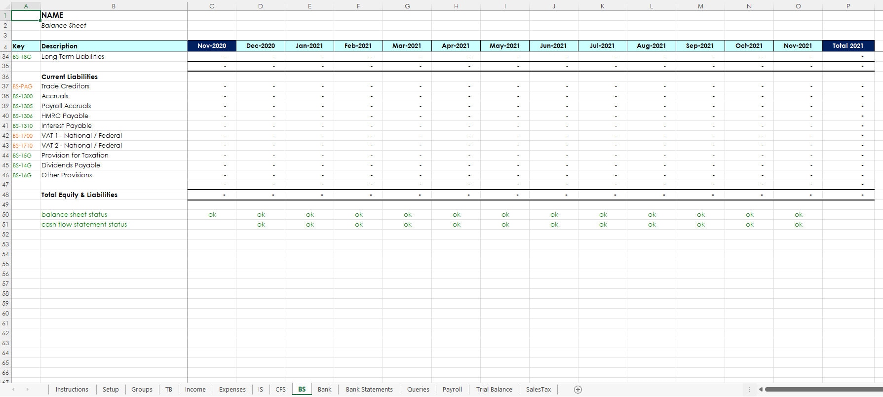 Year End Accounts Template Designed for Small Businesses | Accounting ...
