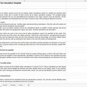 Income Tax Excel Template/calculator | Accounting Template - Etsy