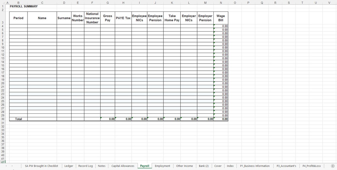 Self Assessment Excel Template | Accounting Template - Etsy