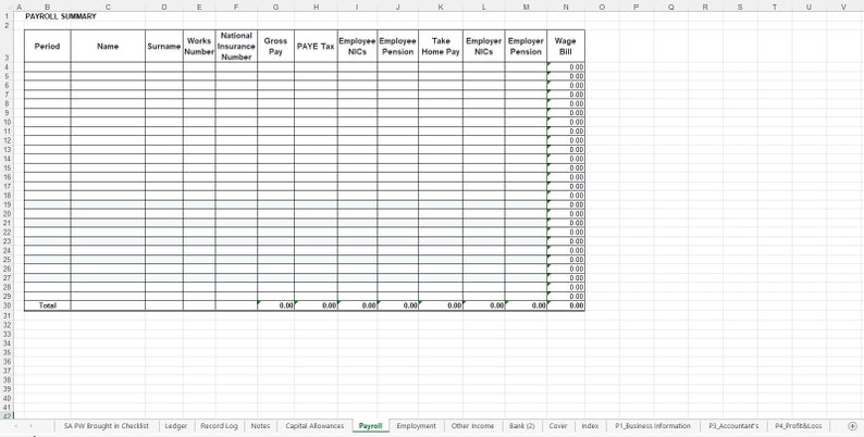 Self Assessment Excel Template | Accounting Template - Etsy