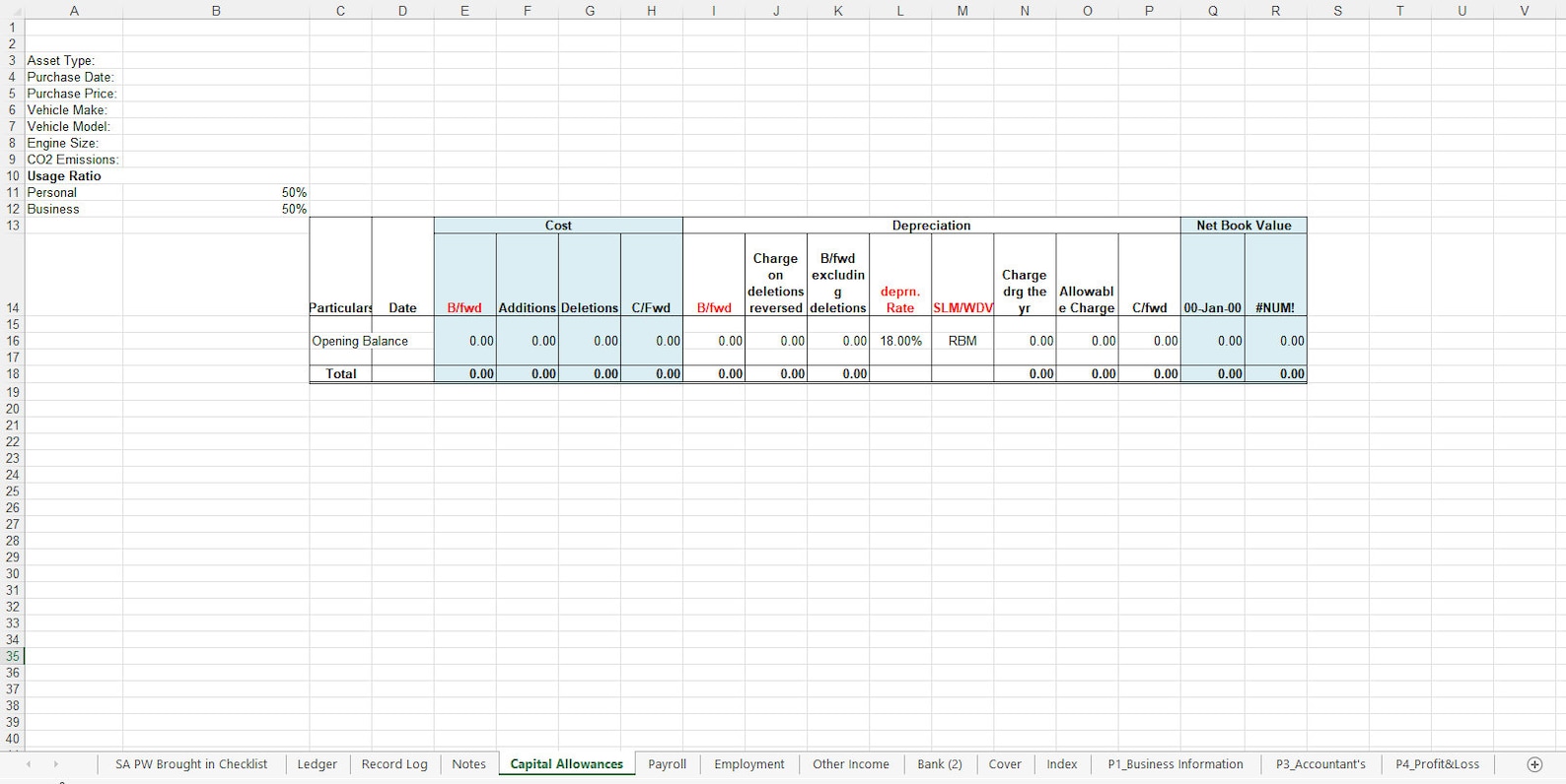 Self Assessment Excel Template | Accounting Template - Etsy