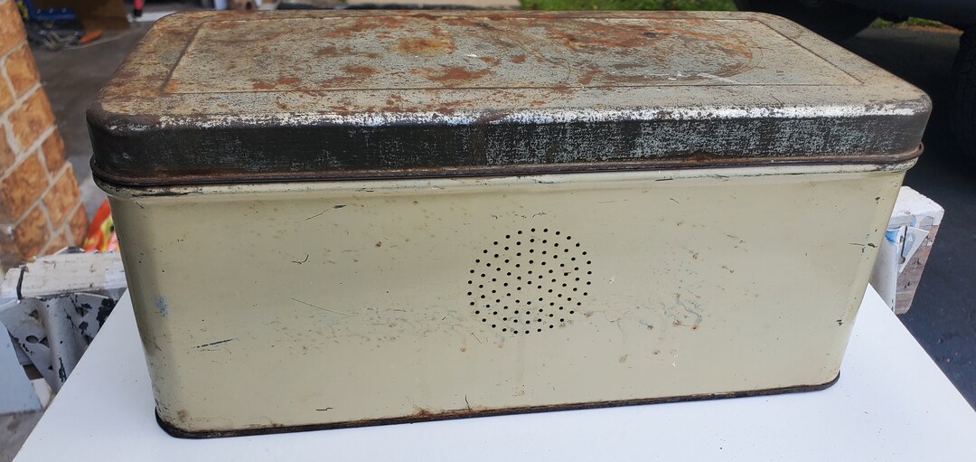Vintage Tin Bread Box - Etsy