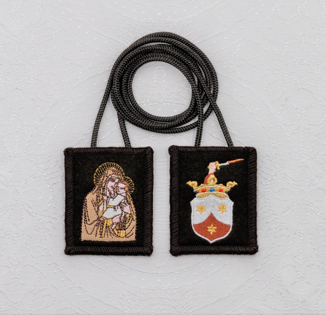 Our Lady of Mt. Carmel Multicolored Carmelite Crest Embroidered Brown ...