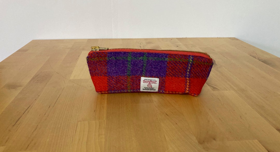 Harris Tweed Red Check Pencil Case/zipper Pouch - Etsy