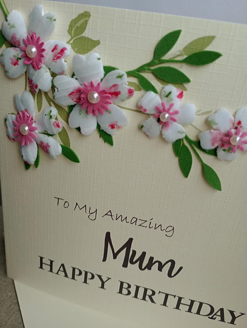 Handmade Birthday Card for Mummy With 3D Flowers, Luxury Card Handmade ...