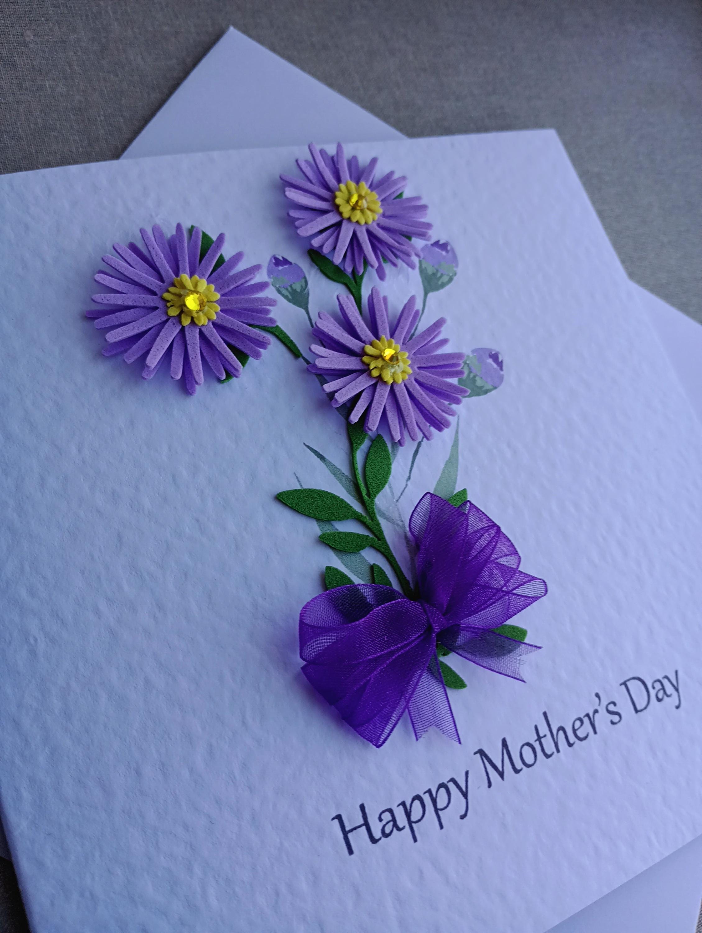 Personalised 3D Flowers Mother's Day Card, Handmade, Nan, Nanny, for ...
