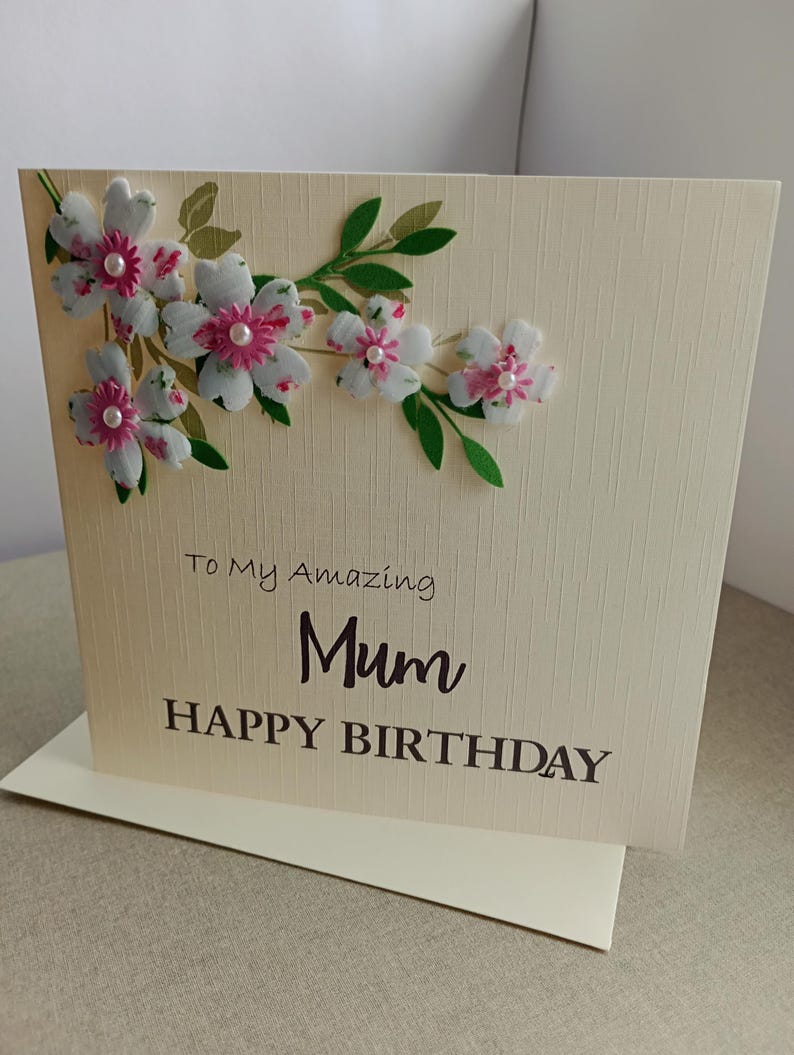 Handmade Birthday Card for Mummy With 3D Flowers, Luxury Card Handmade ...