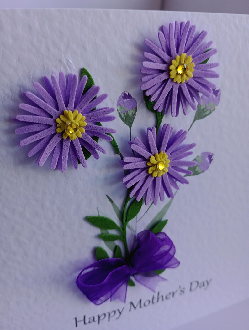 Personalised 3D Flowers Mother's Day Card, Handmade, Nan, Nanny, for ...