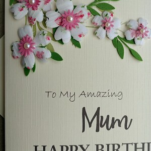 Handmade Birthday Card for Mummy With 3D Flowers, Luxury Card Handmade ...