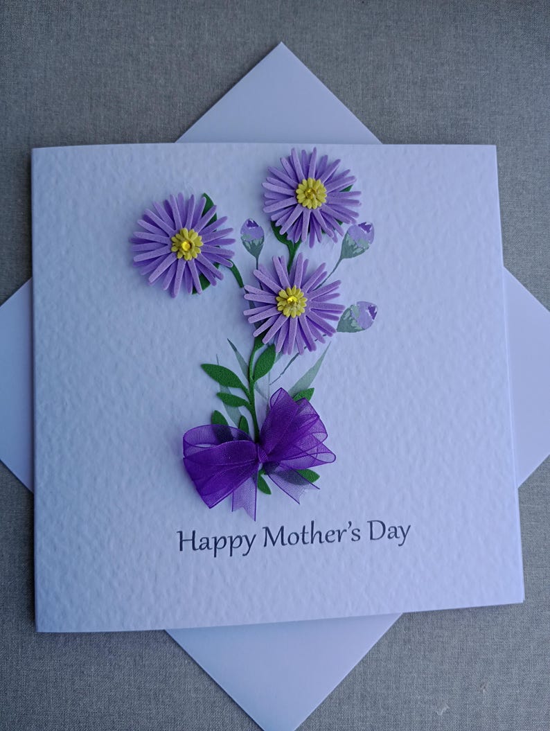 Personalised 3D Flowers Mother's Day Card, Handmade, Nan, Nanny, for ...