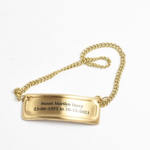 Plaque for Cremation Ashes Urn Name Label Necklace Medallion Urn Fully ...