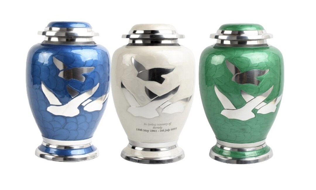 Cremation Ashes Adult Large Urn Flying Birds Funeral Memorial in ...