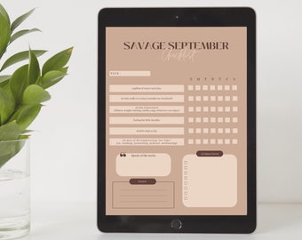 Digital Savage September Checklist, Day Challenge Printable, Health and ...