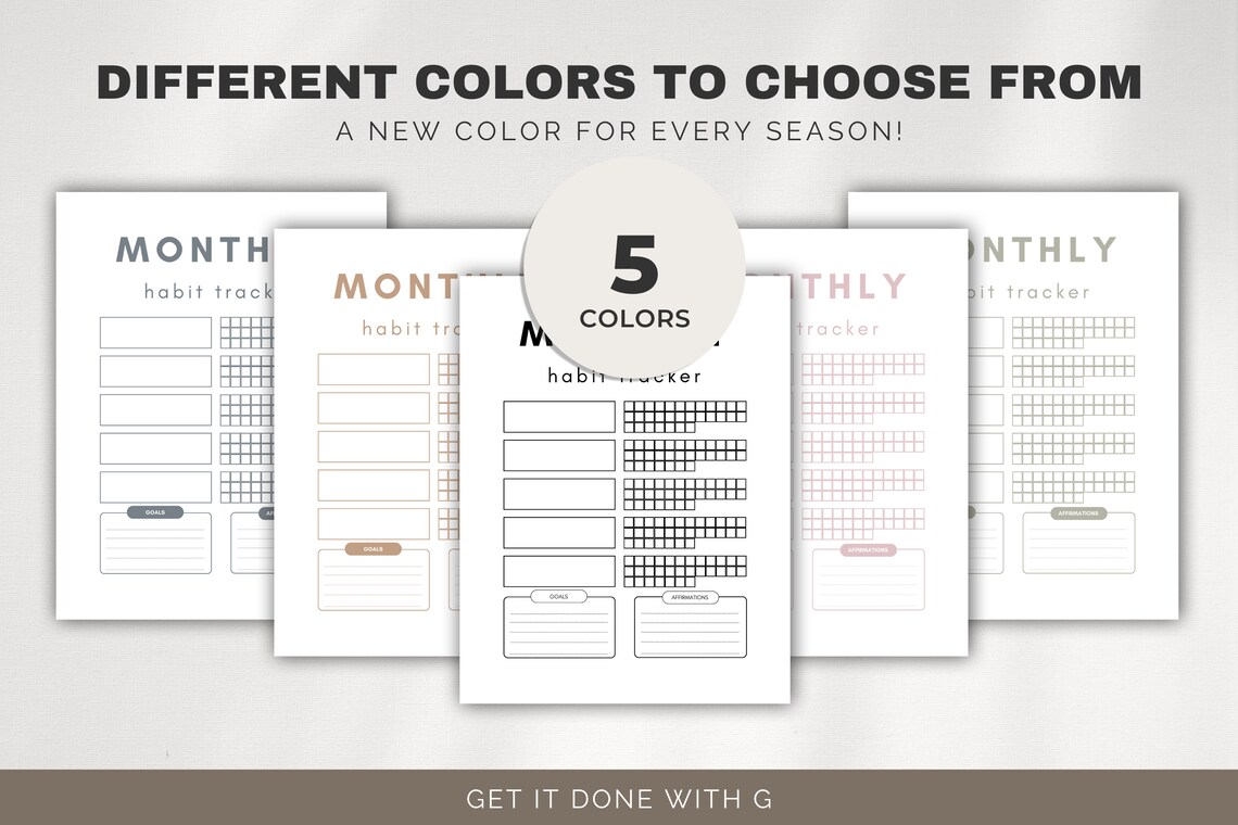 Monthly Habit Tracker Printable Template, Back in Routine, Stay on ...