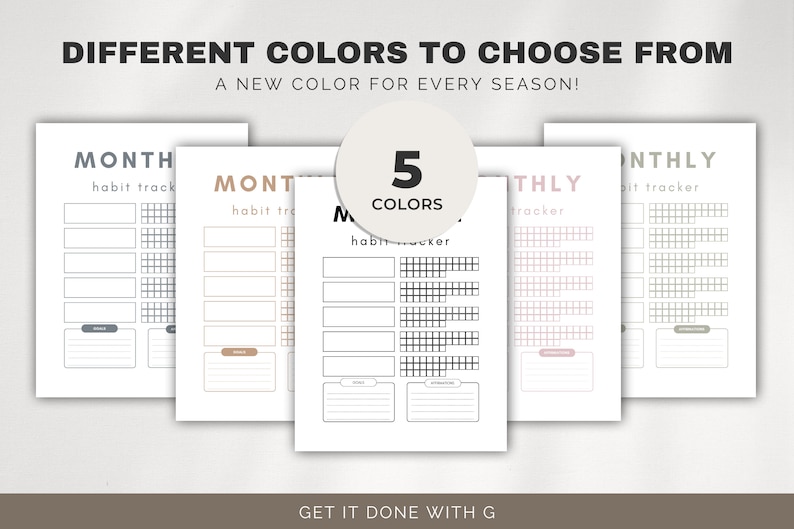Monthly Habit Tracker Printable Template, Back in Routine, Stay on ...