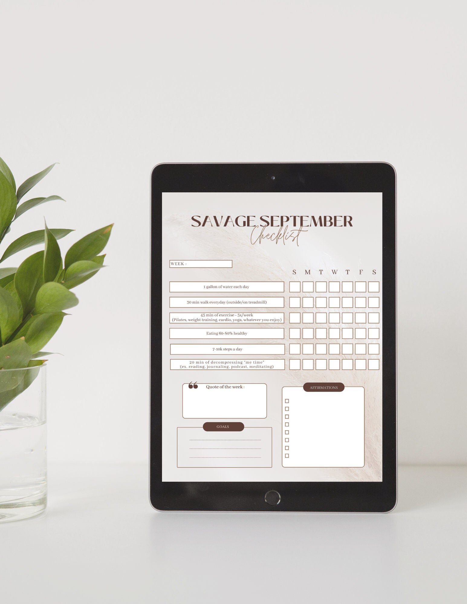 Digital Savage September Checklist, Day Challenge Printable, Health and ...