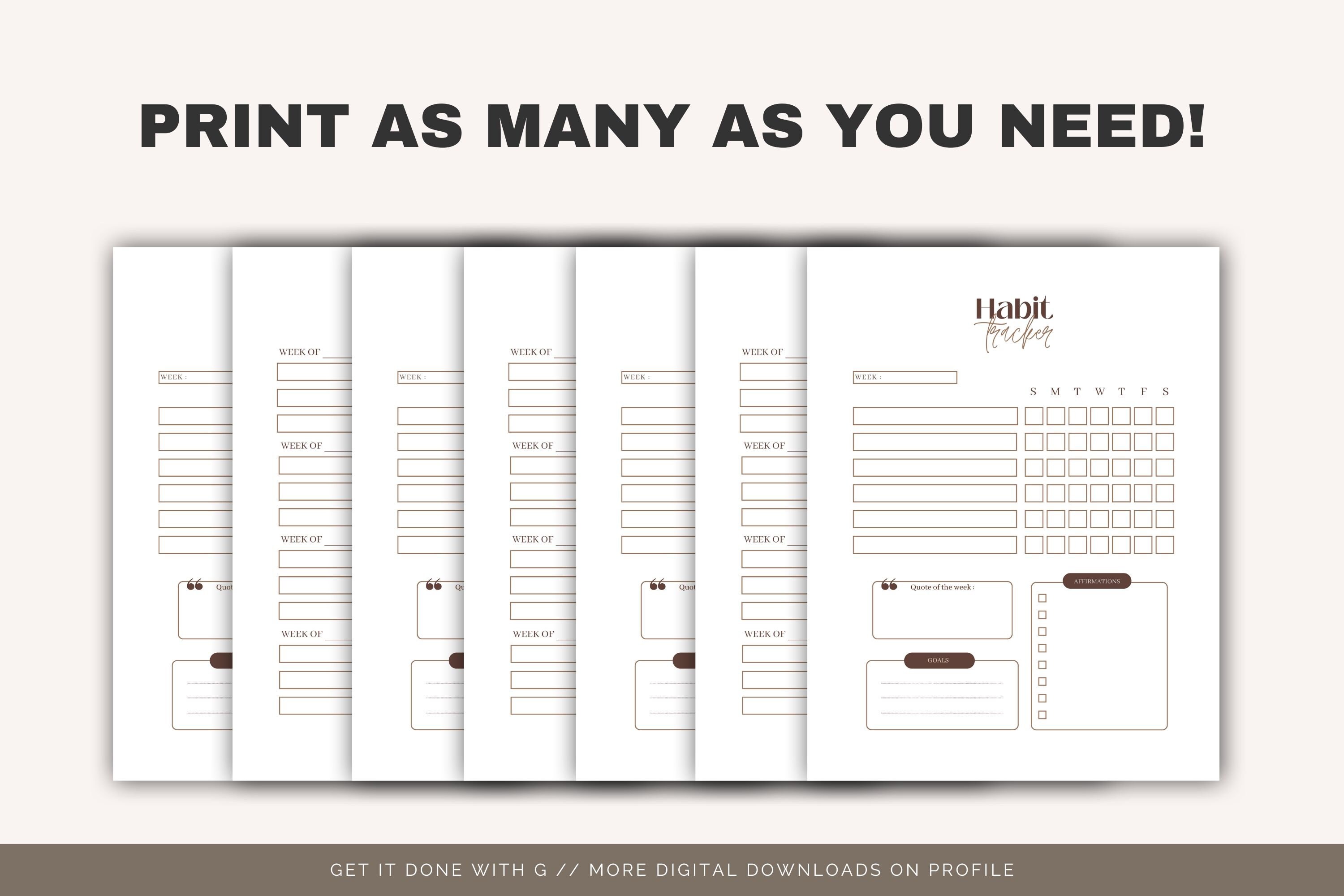 Blank Habit Tracker, Daily Checklist, Routine Forming, to Do List ...
