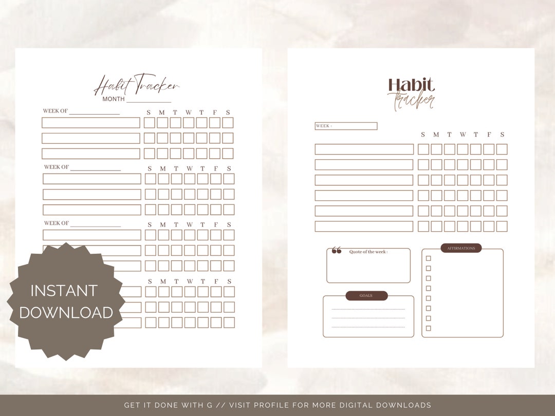Blank Habit Tracker, Daily Checklist, Routine Forming, to Do List ...