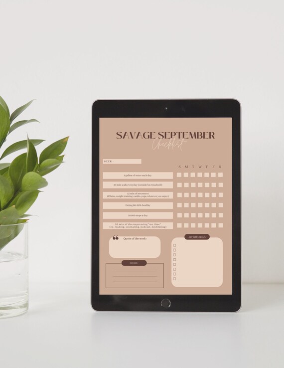 Digital Savage September Checklist Day Challenge Printable - Etsy