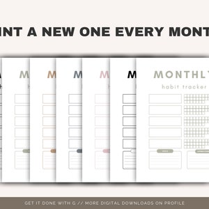 Monthly Habit Tracker Printable Template, Back in Routine, Stay on ...